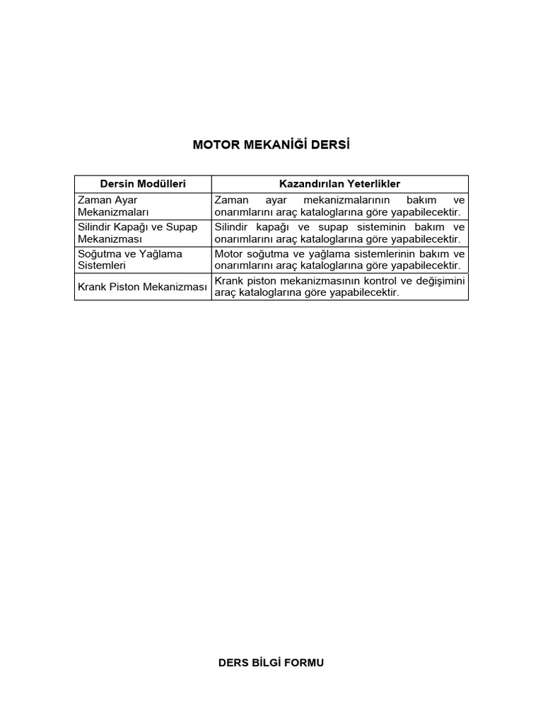 Motor Mekanigi | PDF