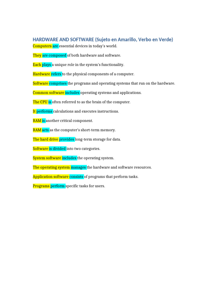 Sujeto y Verbo | PDF