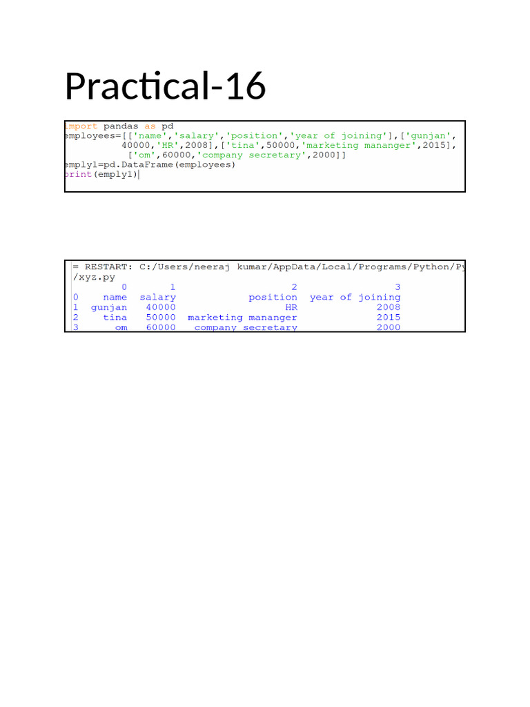Practical 16 | PDF