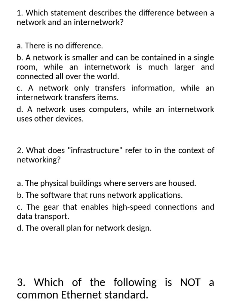 Networking Concepts and Quiz Answers | PDF | Computer Network | Internet