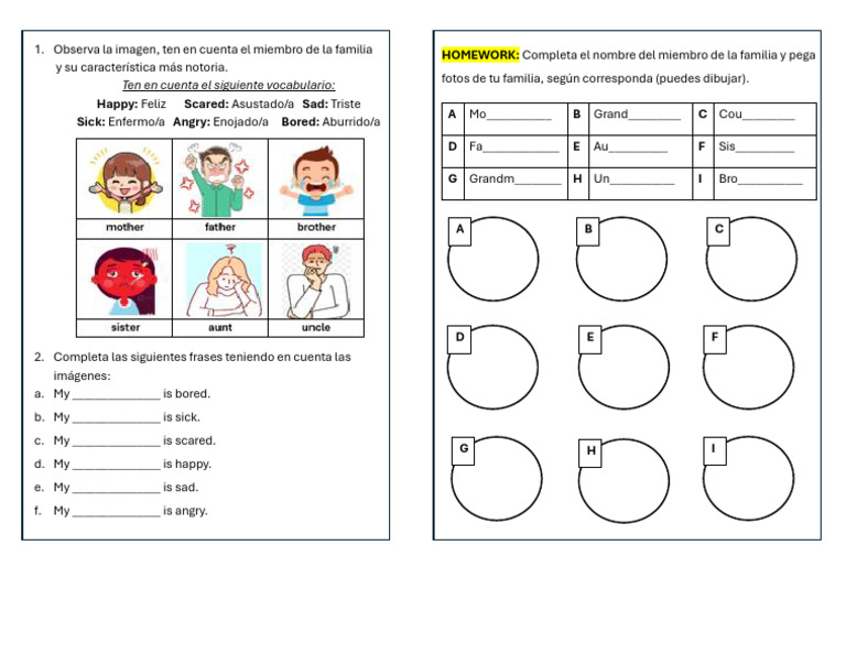 INGLÉS - Adjetivos (Familia) | PDF