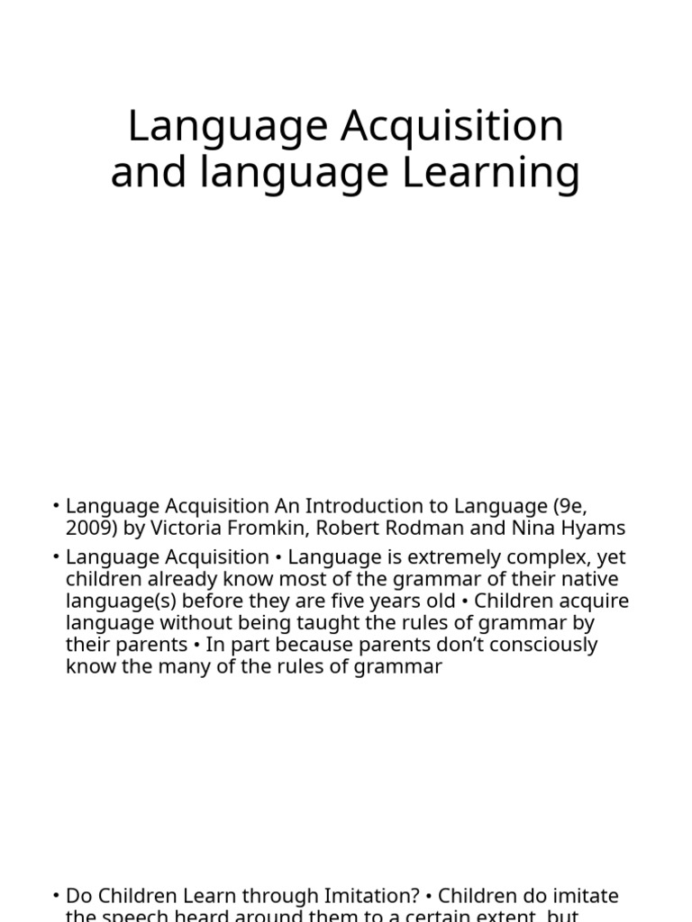 Language Acquisition and Language Learning | PDF | Language Acquisition ...