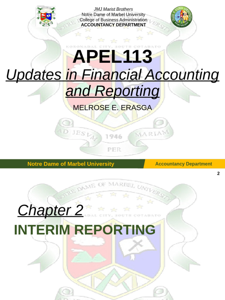 Chapter2 Interim Reporting | PDF | Accounting | Financial Services
