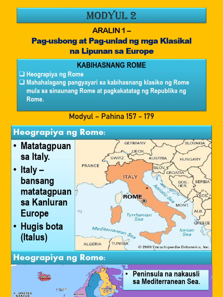 Rome Heograpiya Simula Republika 12 Tables STUDENTS COPY 1 | PDF