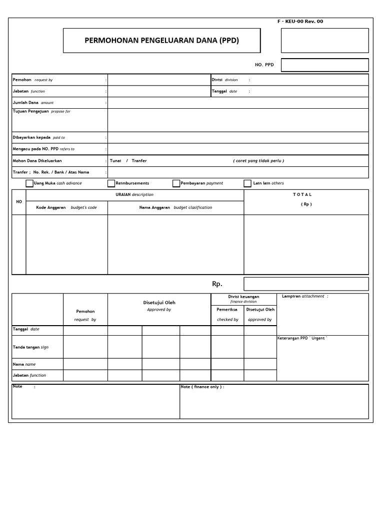 Materi Hari Kedua 3. Keuangan - Format Permohonan Pengeluaran Dana (PPD) | PDF