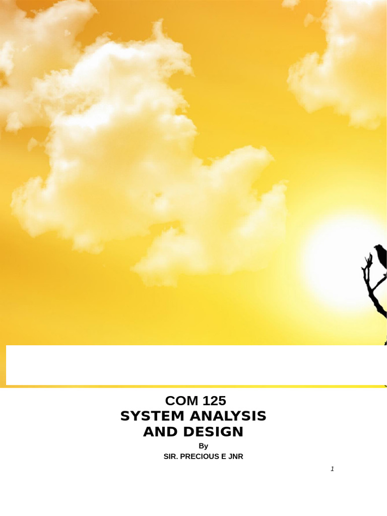 Com 125 Intro To Syst Ana and Design | PDF | System | Software Development Process