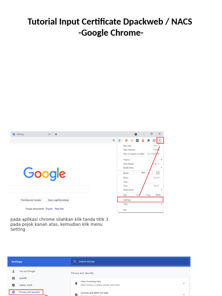Tutorial Install Certificate Chrome OK | PDF