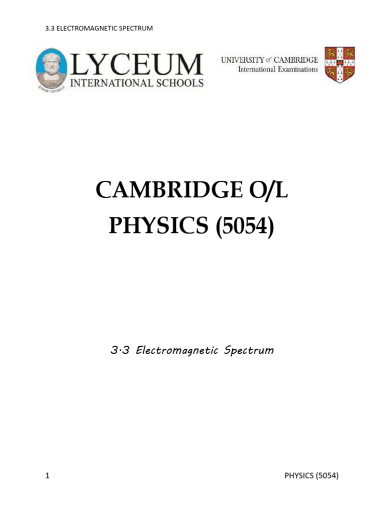 Memorizing the Electromagnetic Spectrum | PDF | Electromagnetic ...