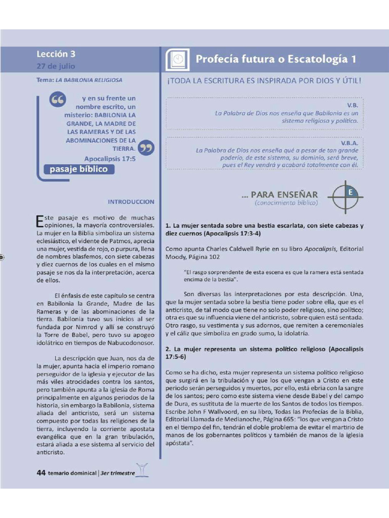 L3b. La Babilonia Religiosa Enseñanza Biblica | PDF