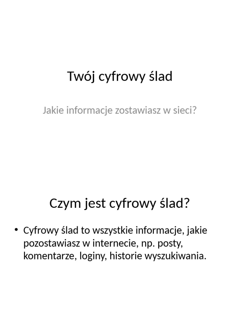 Twoj Cyfrowy Slad | PDF