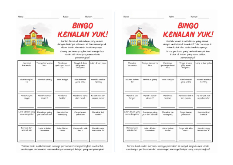 Yuk Kenalan Bingo | PDF