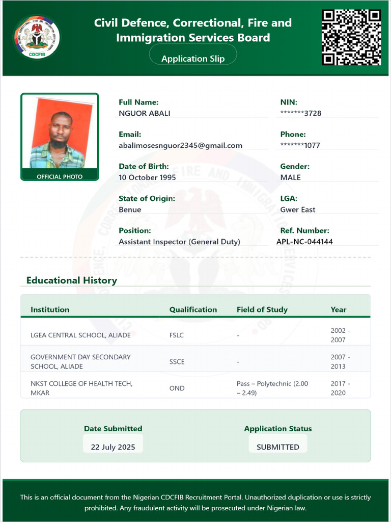 NGUOR-MOSES ABALI-application-slip | PDF