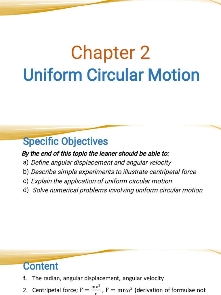 Understanding Uniform Circular Motion | PDF | Force | Acceleration