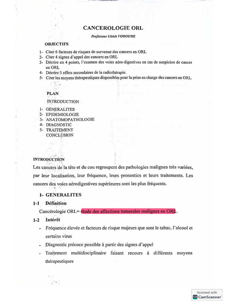 Cancerologie Orl | PDF
