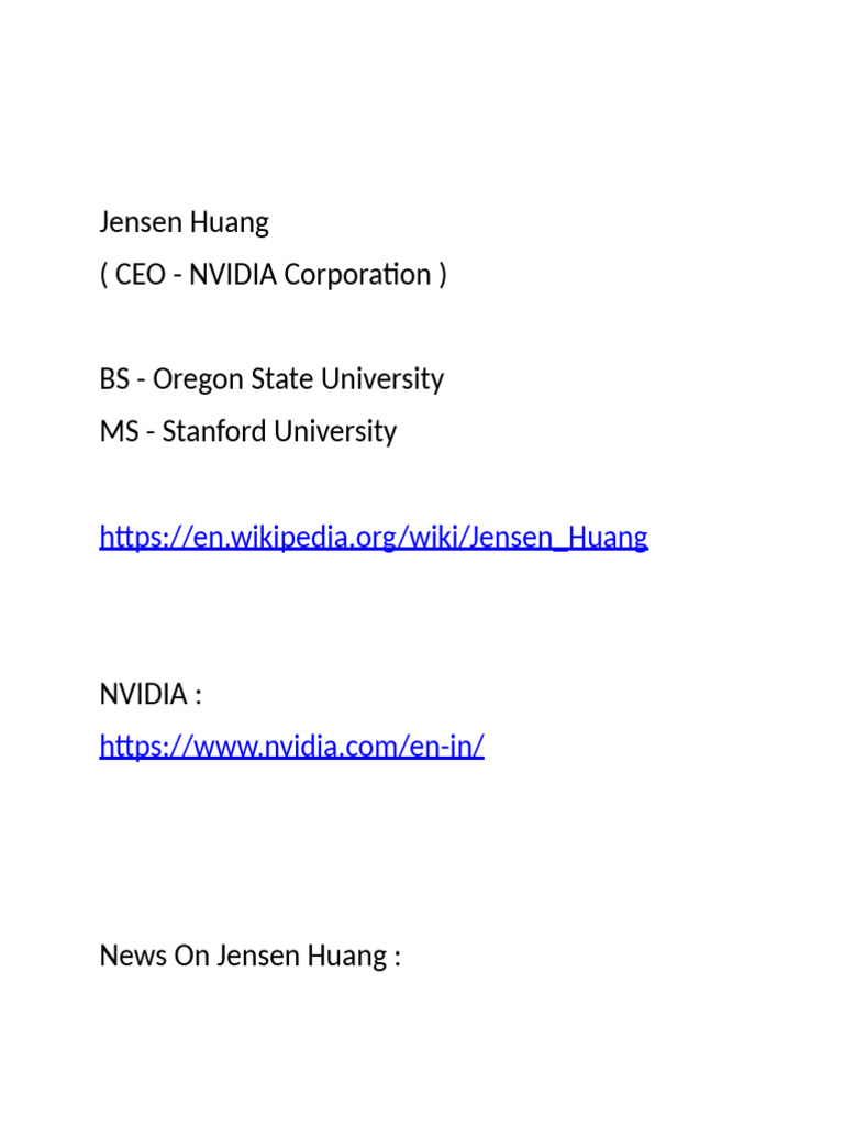 Jensen Huang (CEO - NVIDIA) | PDF