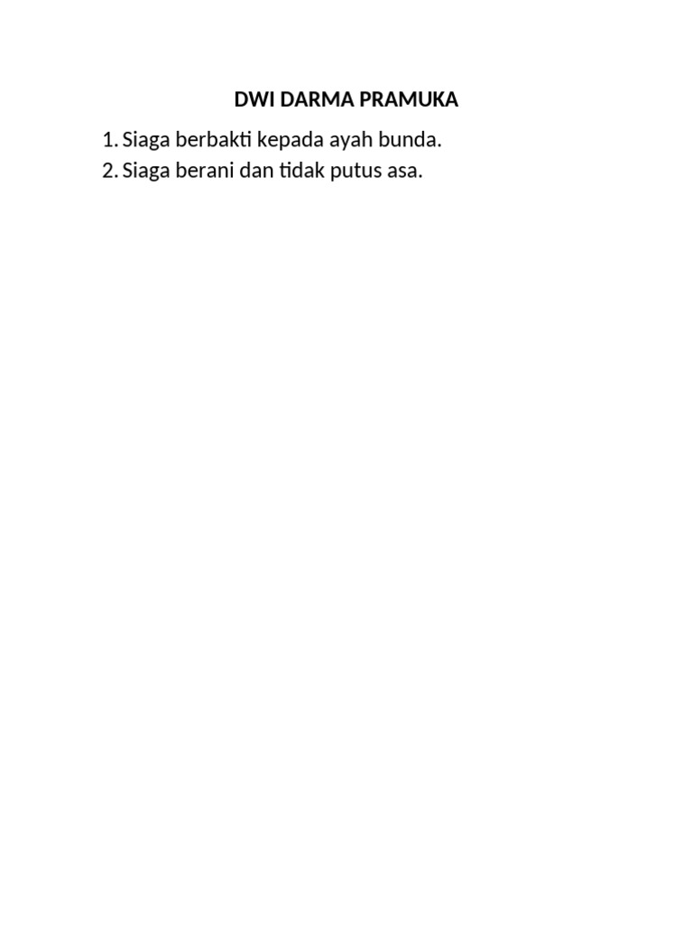 Dwi Darma Pramuka | PDF