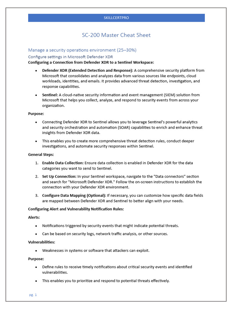 SC 200 Master Cheat Sheet | PDF | Security | Computer Security
