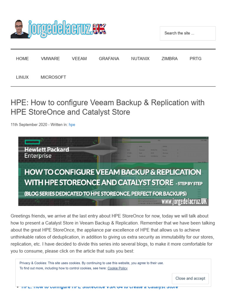 Veeam Backup with HPE StoreOnce Setup | PDF | Backup | Http Cookie