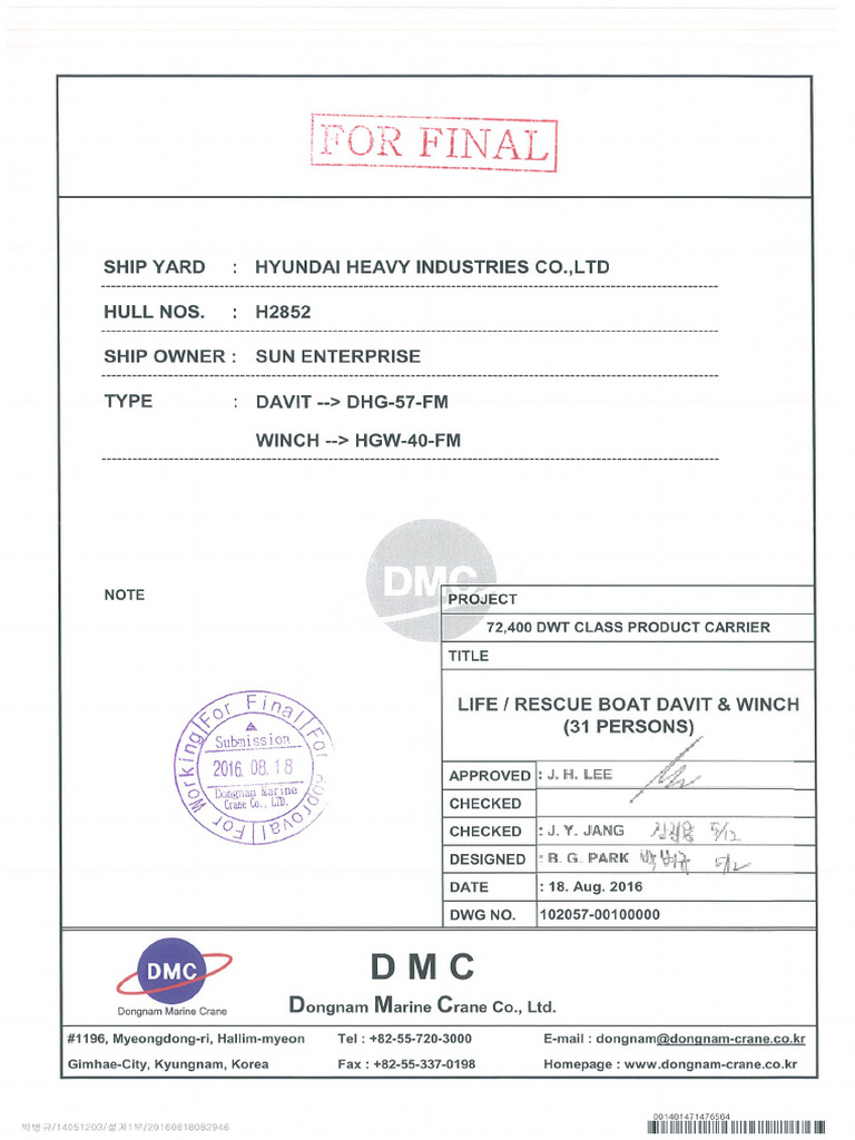DMC LIFE BOAT DAVIT FINAL DWG | PDF
