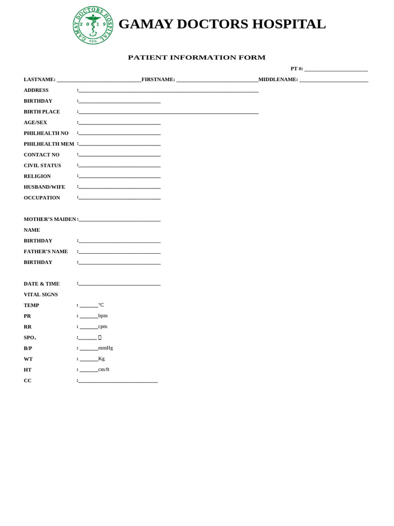 Opd Form | PDF