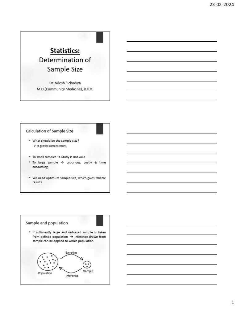 Sample Size Determination Guide | PDF | Sample Size Determination ...