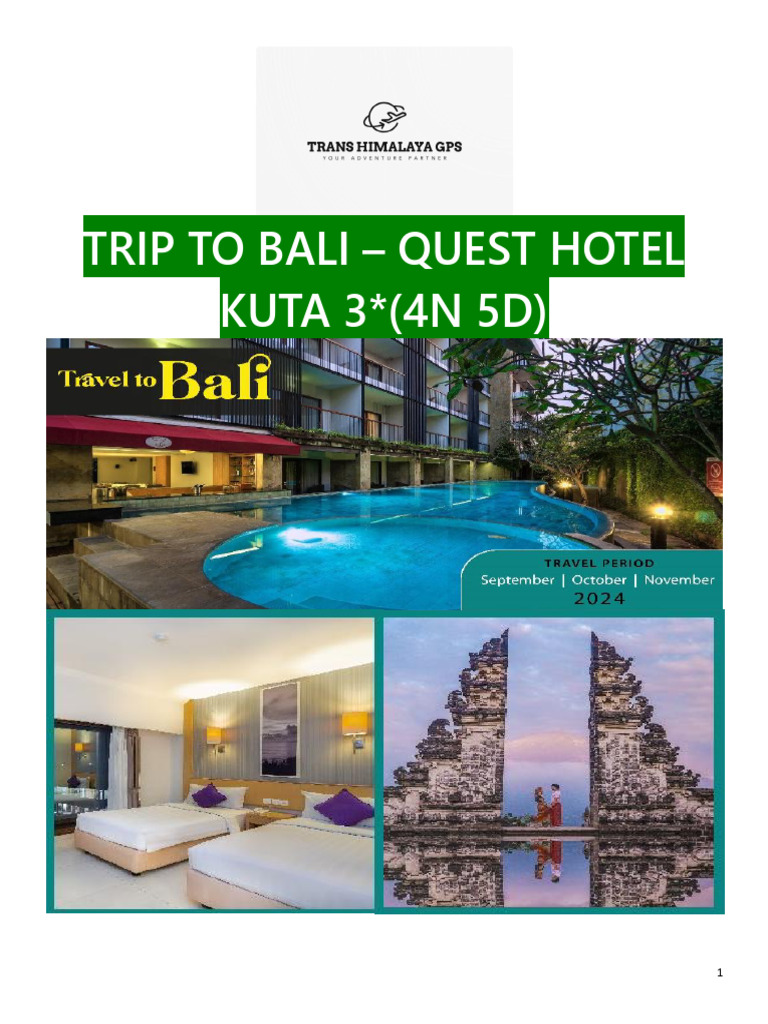 Bali - QUEST HOTEL KUTA (4N 5D) | PDF | Bali