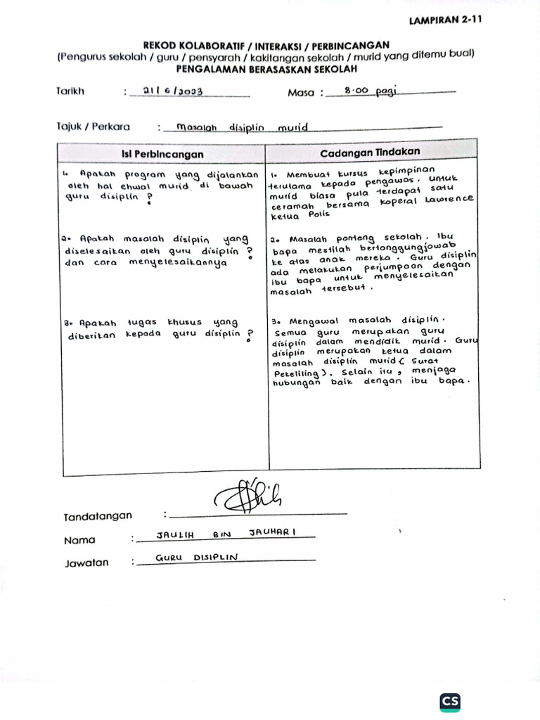 Interview Cikgu Jaulih | PDF