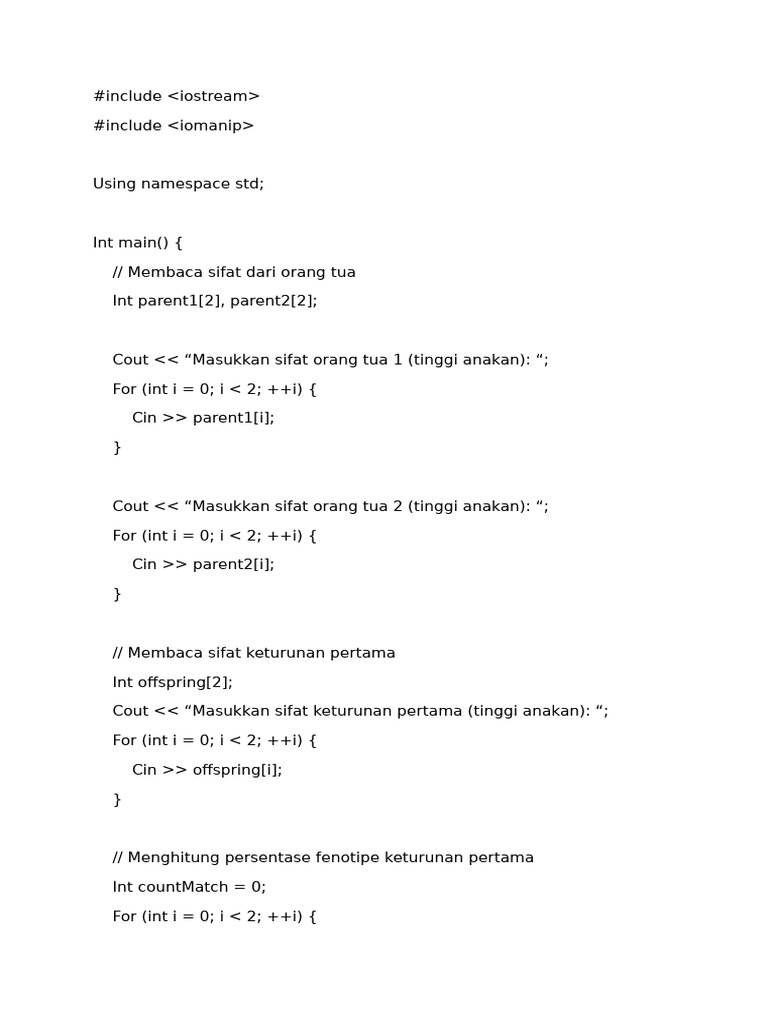 Menghitung Persentase Suatu Keturunan PertamaSub1 | PDF