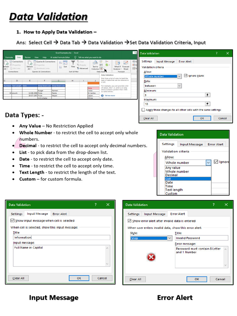 Data Validation | PDF