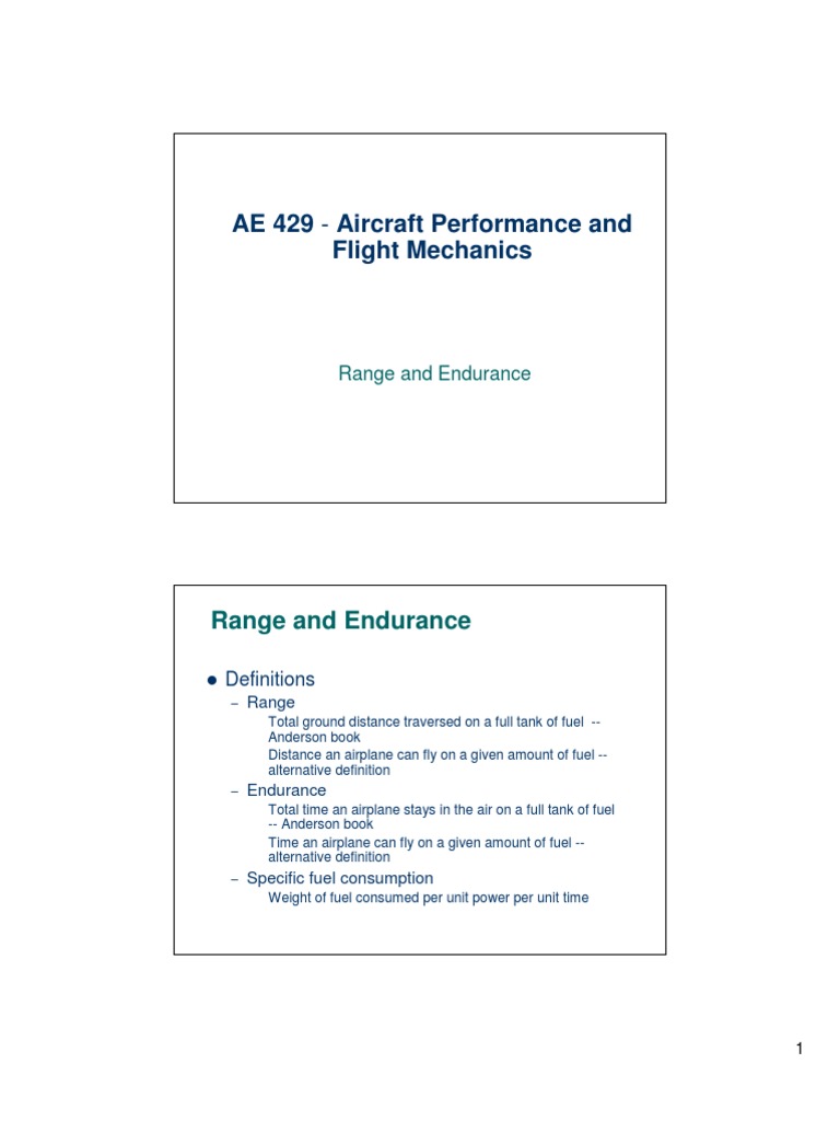 Breguet Equations for Aircraft Range | PDF | Teaching Methods ...