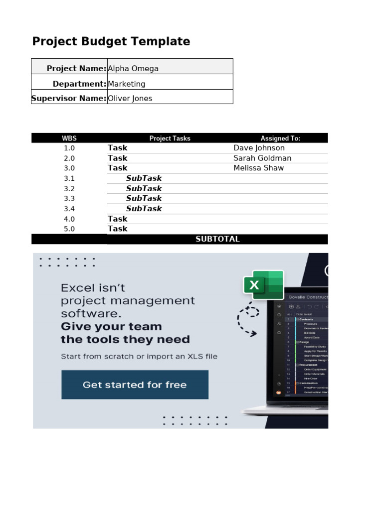 Project Budget Template ProjectManager WLNK | PDF | Project Management | Projects