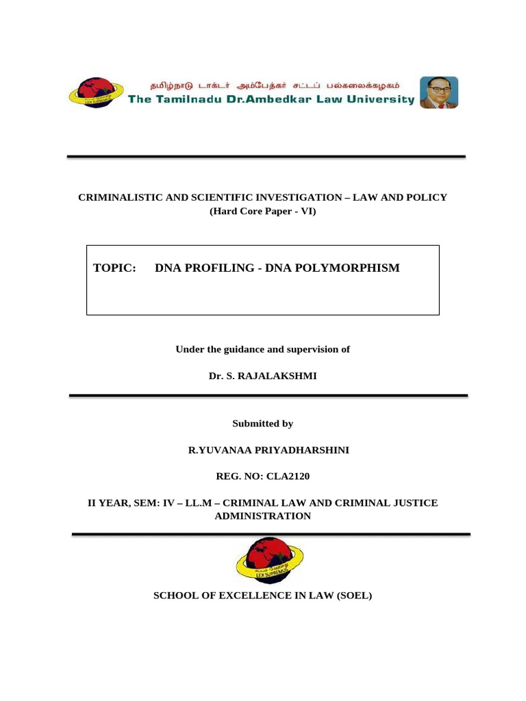 DNA Profiling in Criminal Investigations | PDF | Polymerase Chain ...