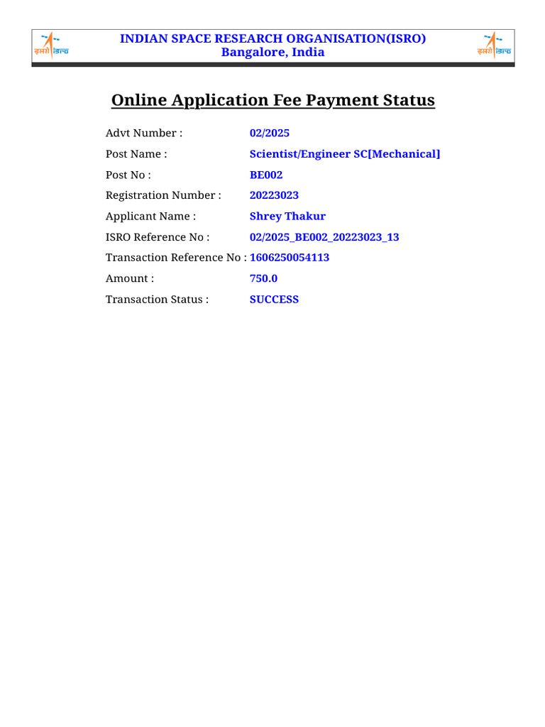 Application Fee Payment | PDF