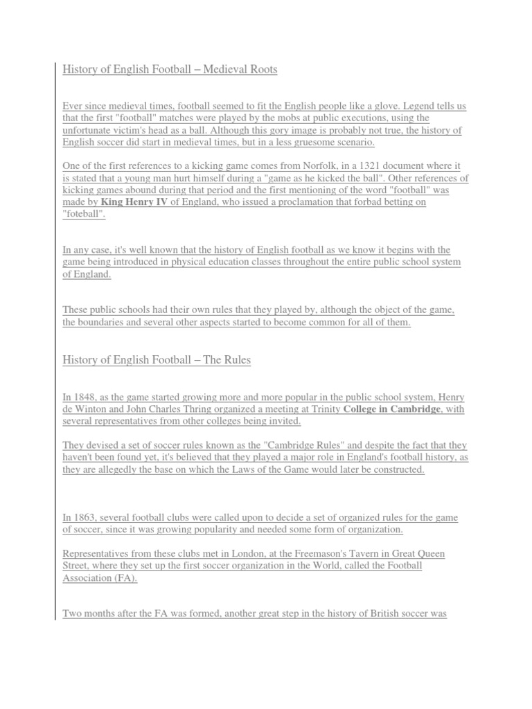 History of English Football | PDF | English Football League ...
