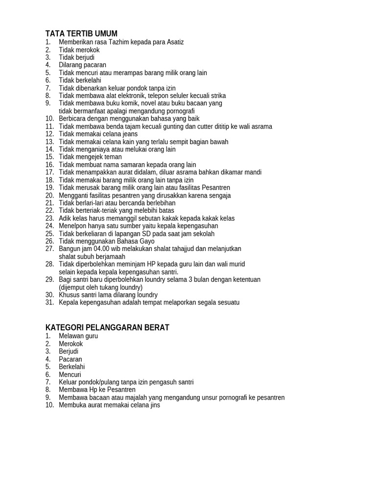 Tata Tertib Umum | PDF