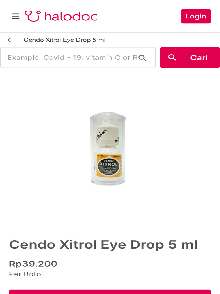 CENDO XITROL EYE DROP 5 ML - Kegunaan, Efek Samping, Dosis Dan Aturan ...
