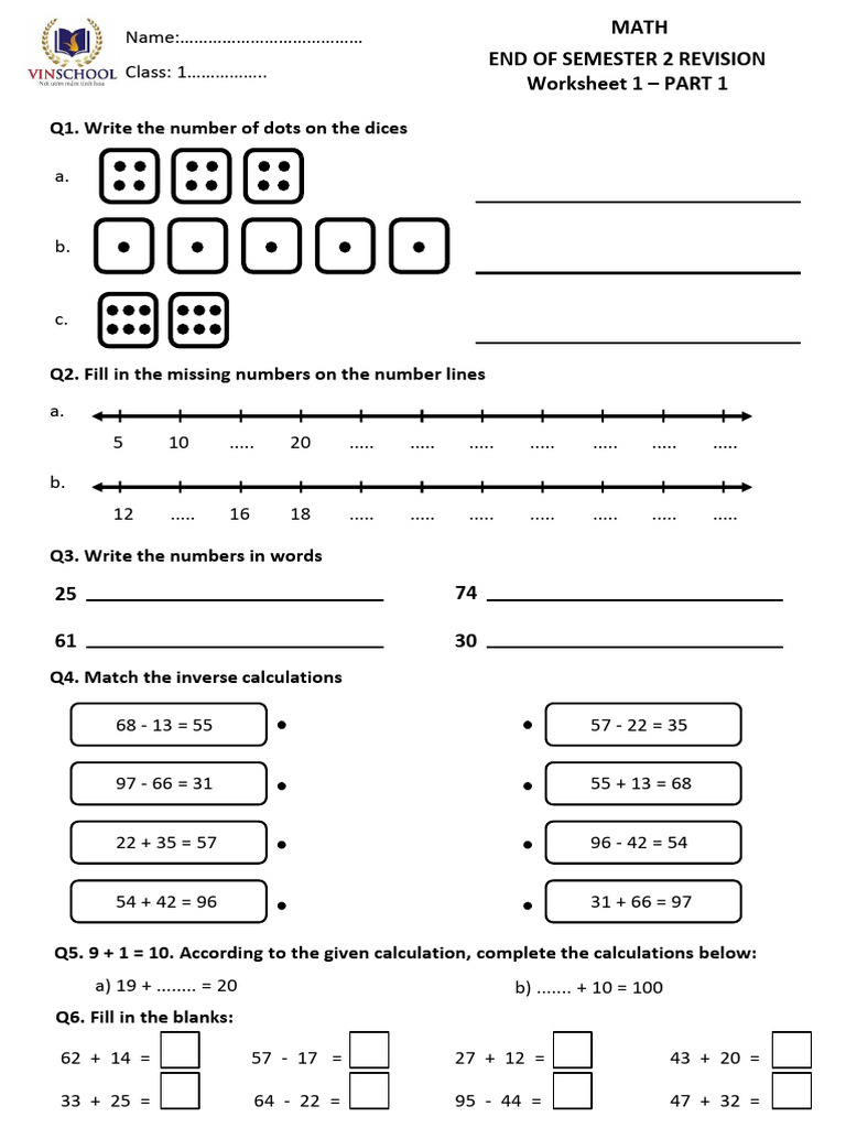 Semester 2 Maths Review 1b3 | PDF