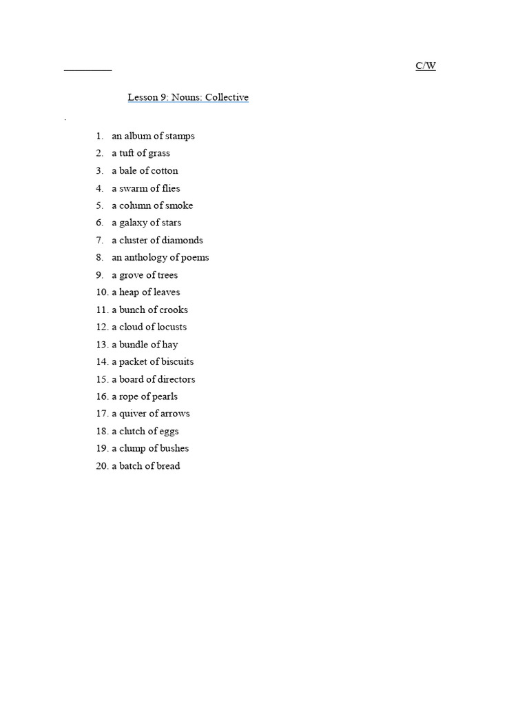 Collective Nouns. | PDF