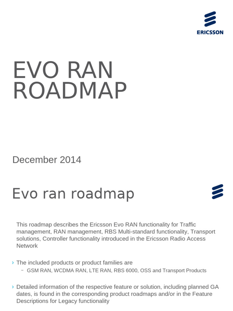 Evo RAN Roadmap | PDF | Internet Protocols | I Pv6