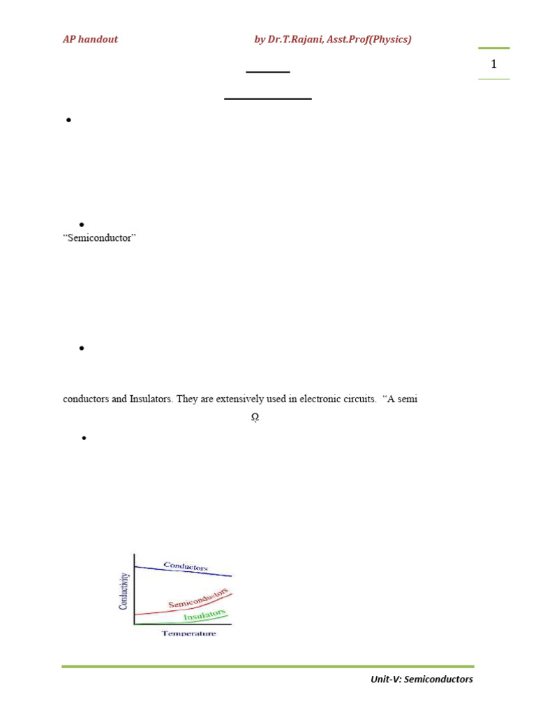 Unit-3 - AP - Semiconductors | PDF | Semiconductors | Electrical ...