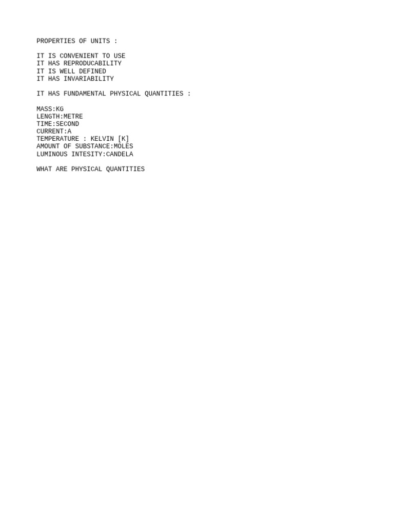 Understanding Physical Quantities and Units | PDF