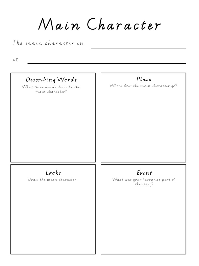 Main Character Analysis Guide | PDF