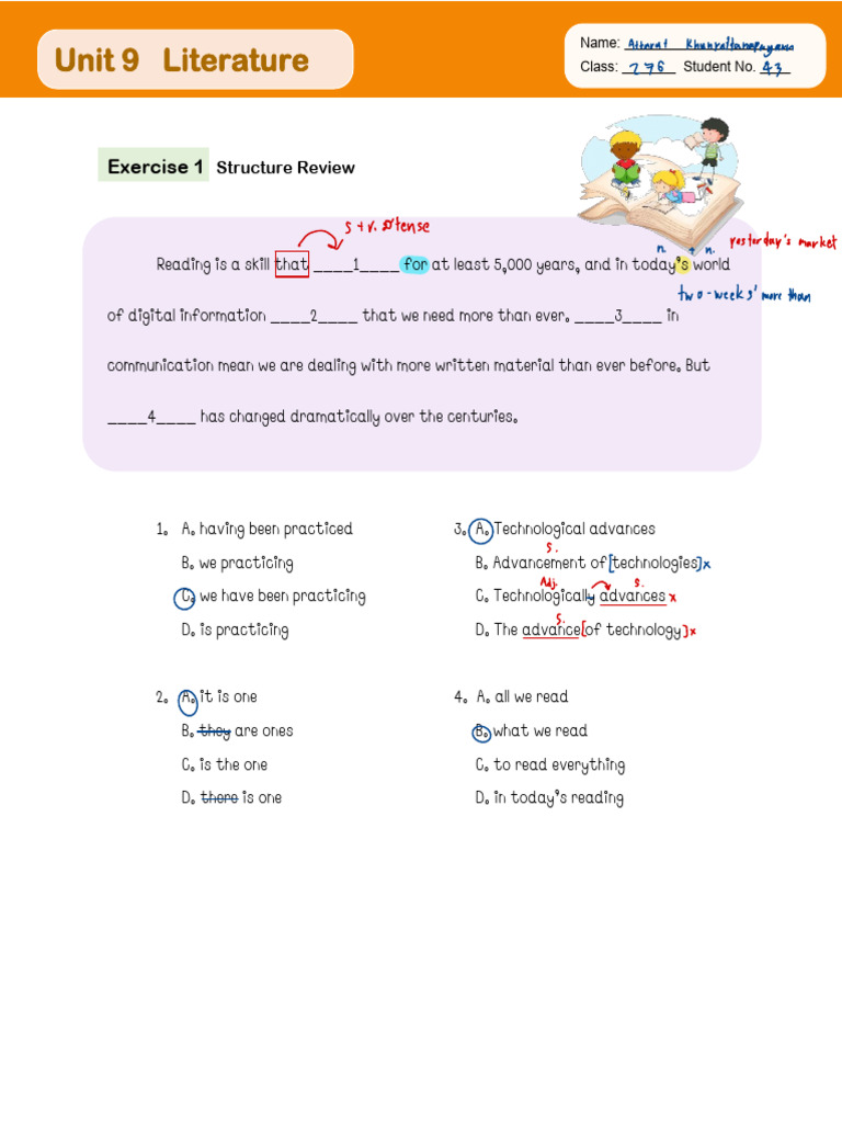 Unit 9 Literature (Worksheet) | PDF