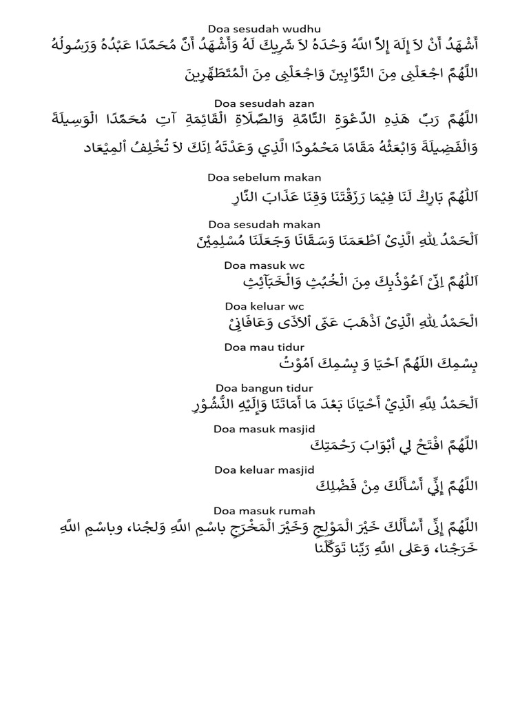 Doa Doa Pendek | PDF