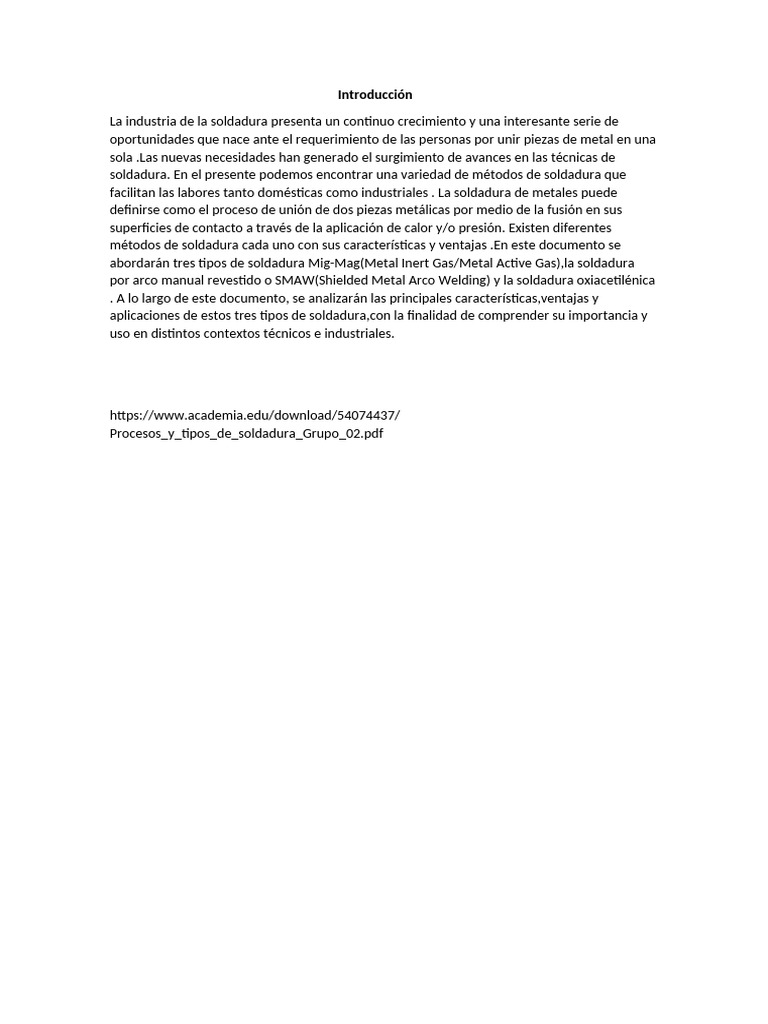 Introducción de Tipos de Soldadura | PDF