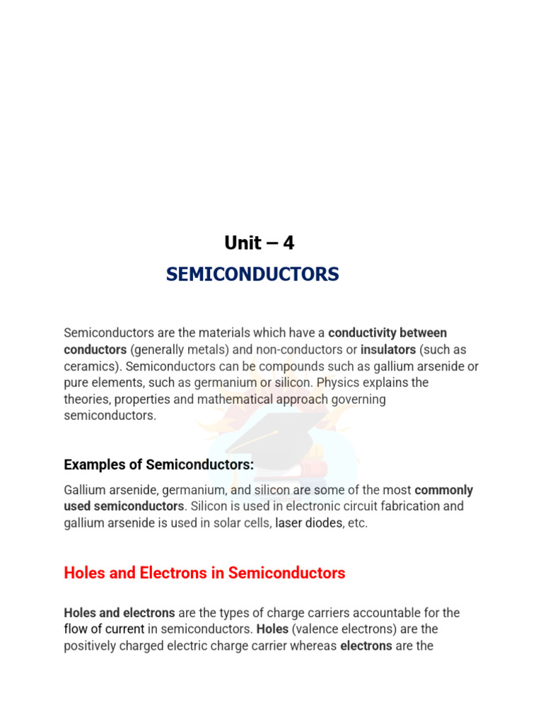 Semi Conductor Physics | PDF | Semiconductors | Doping (Semiconductor)