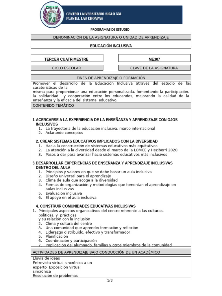 Educación Inclusiva (1), Conceptos Básicos y Perspectivas. | PDF | Aprendizaje | Enseñando