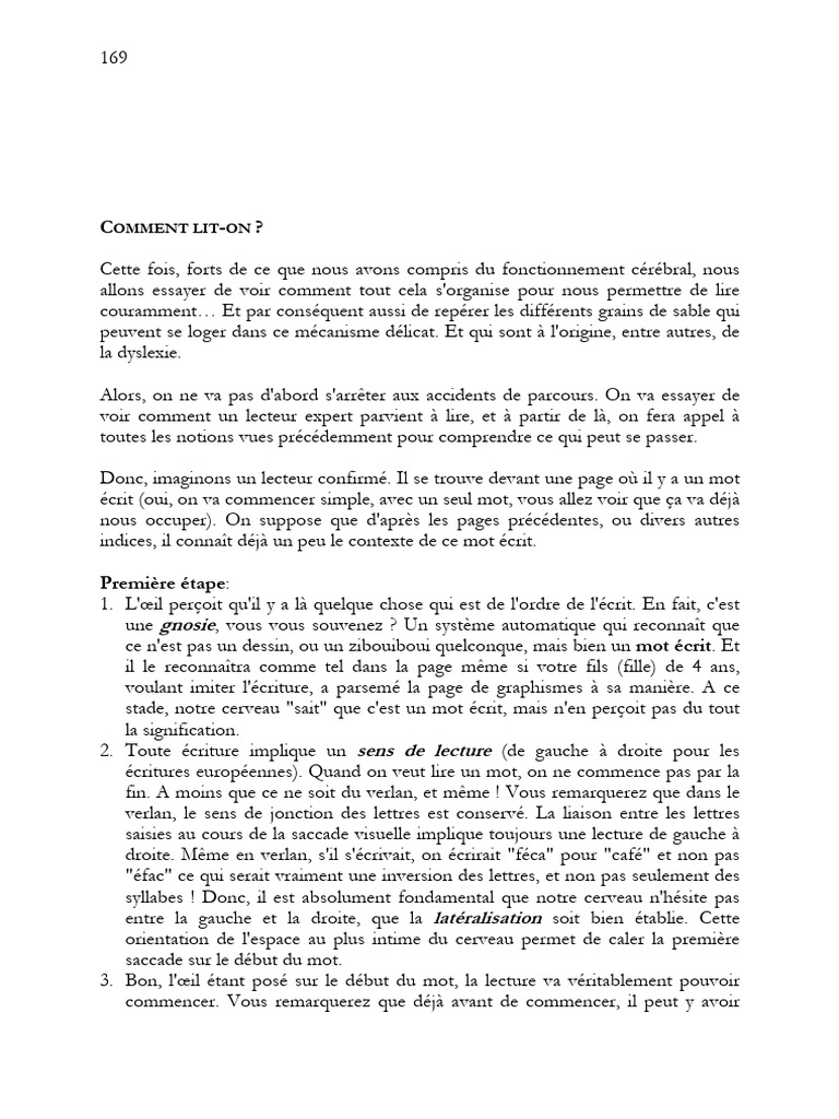 Comprendre le processus de lecture | PDF | Syllabe | Phonologie