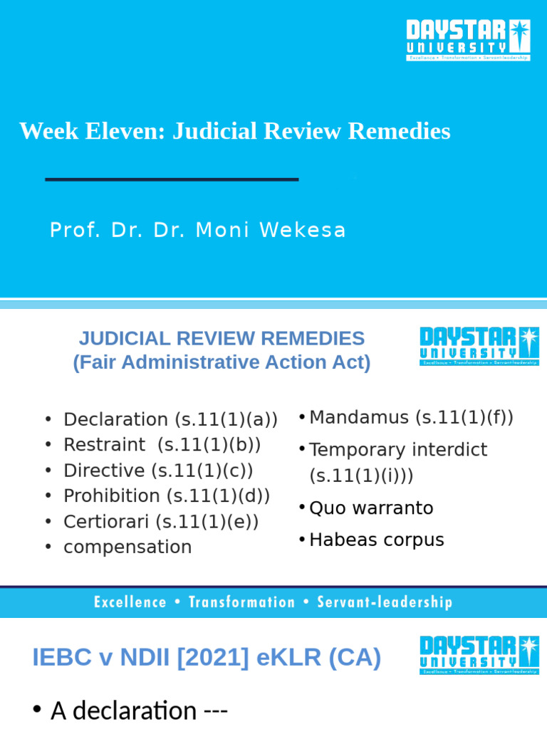 Lecture 11 - Remedies For JR | PDF | Habeas Corpus | Certiorari