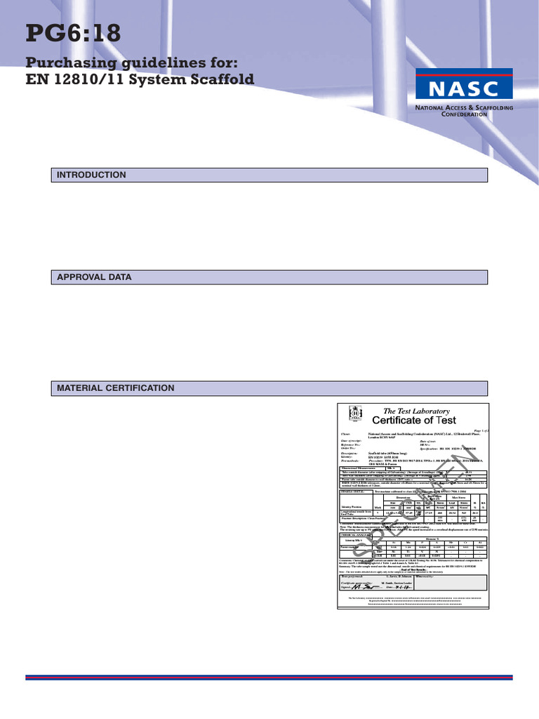 EN 12810/11 Scaffold Purchasing Guide | PDF | Stress (Mechanics ...